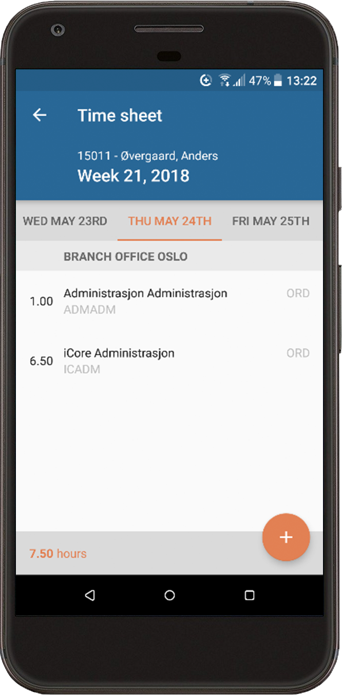 iCORE Hours App - English User Guide (Android)